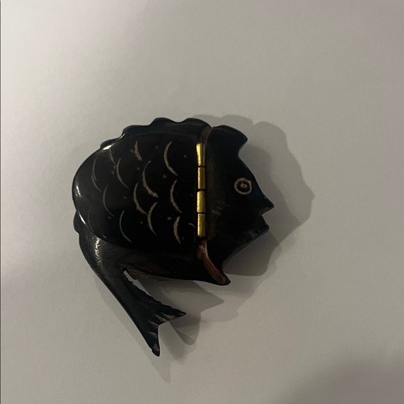 Art | Vintage Hand Carved Beef Brass Fish Pill Box | Poshmark